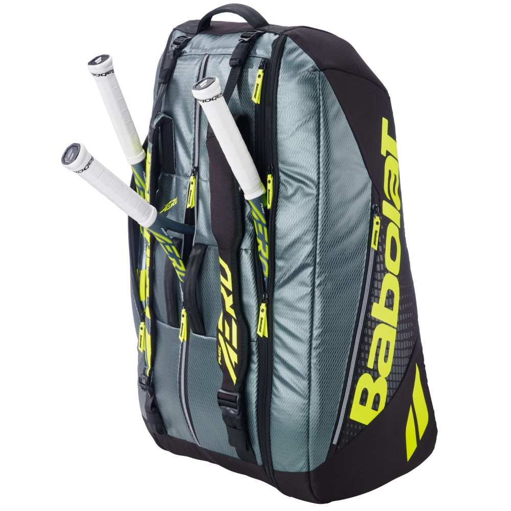 Babolat Pure Aero 12 Racquet Bag Gen 9 (Metalic Grey/Black/Yellow) (PR